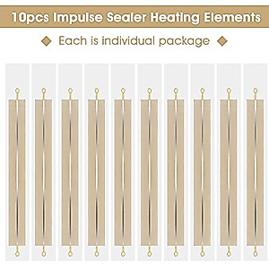 10 Pieces Impulse Sealer Replacement Parts 8 Inch Heat Seal Strips Replacement Element Grip Impulse Sealer Heating Element Service Spare Repair Kit, 200mmx2mm