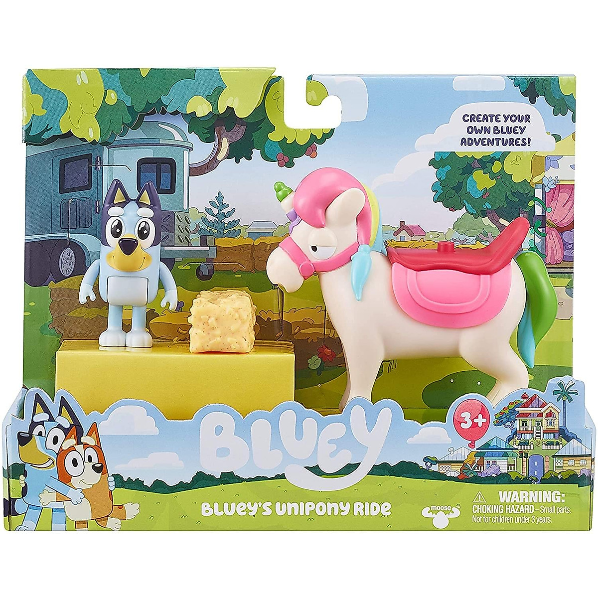 Bluey Vehicle and Figure Pack, 2.5-3" Articulated Figures - Unipony (13050)