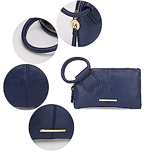 MKF Collection Wristlet Pouch Clutch Wallet for Women's Handbag, Small Purse Black Circular handle Purse Bag By Mia K