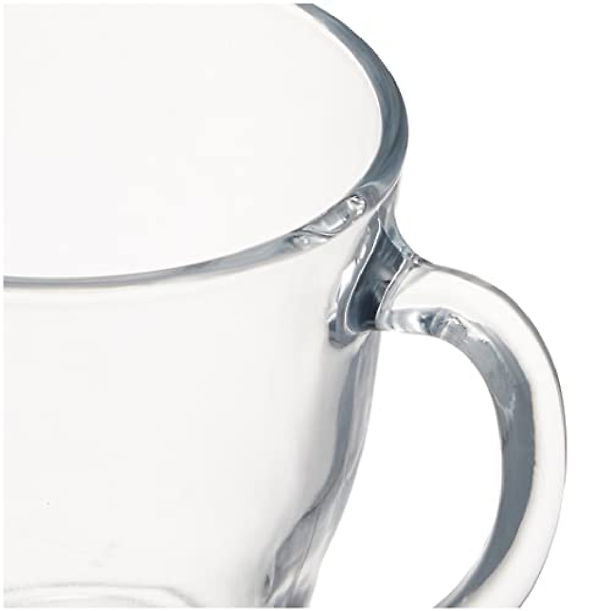Duralex Made In France Cosy Glass Mug (Set of 6), 12.37 oz, Clear