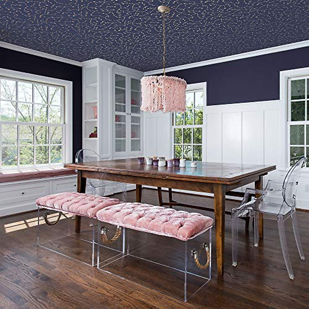 Novogratz x Tempaper Navy Constellations Removable Peel and Stick Wallpaper, 20.5 in X 16.5 ft, Made in the USA