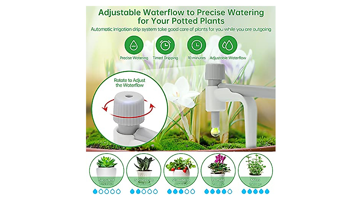 Solar Power Rechargeable Drip Irrigation Kit – Self-Watering System for ...