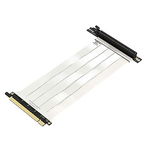 LINKUP - Ultra PCIe 4.0 X16 Riser Cable [RTX4090 RX6950XT x570 B550 Z690 Tested] Shielded Vertical Mount Gaming PCI Express Gen4┃Universal 90 Degree Socket (10cm/3.9") Gen 3.0 Compatible┃White