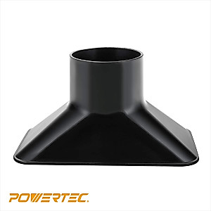 POWERTEC 70204 Dust Collection Rectangular Hood Nozzle for 2-1/2” Dust Collection Hose Fittings