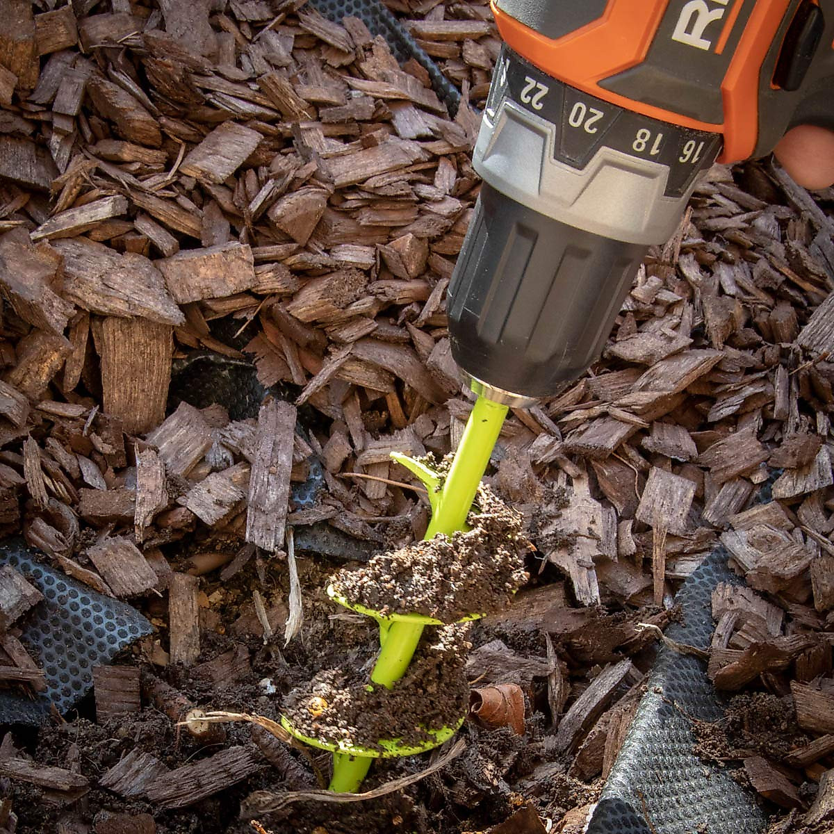 XtremepowerUS 2” x 9" inch Plant Flower Bulb Auger Drill Bit Garden Flower Auger Earth Dirt Hole Digger Bedding Plant Auger for 3/8” Hex Drive Drill