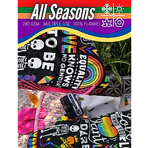 InnoBeta LGBTQ Blanket, LGBT Gifts, for LGBTQ, Gay, Lesbian, Transexual, Friends, Besties, Gay Pride, Rainbow, Soft Throw Blanket Bed, Sofa Blanket - 50"x 65"…