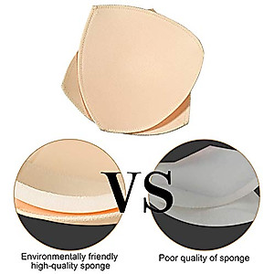 FANMAOUS 4 Pairs Bra Pad Insert,Removable Sport Bra Cup Triangle Breathable & Reusable Bra Pad for Yoga Bra,Swimsuits,Bikini