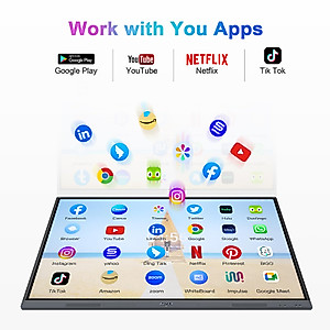 Armer 65'' Smart Board 4K UHD Touchscreen Interactive whiteboard for Classroom and Office, Built in Dual System Robust App Ecosystem for Collaboration(Wall Mount Included)