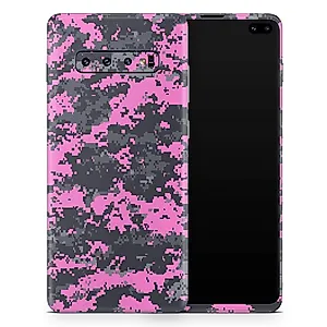DesignSkinz Pink V3 and Gray Digital Camouflage Protective Vinyl Decal Wrap Skin Cover Compatible with The Samsung Galaxy S20 (Screen Trim & Back Glass Skin)