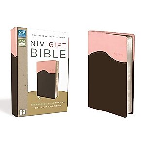 NIV, Gift Bible, Leathersoft, Pink/Brown, Red Letter Edition
