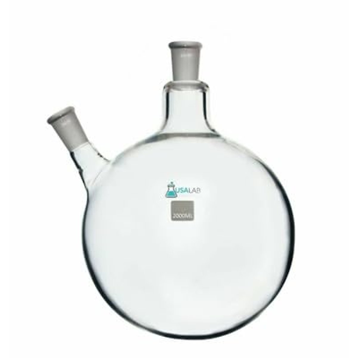 2L Round Bottom Receiving Flask - 2 Neck 24/40 2000ML - USAlab