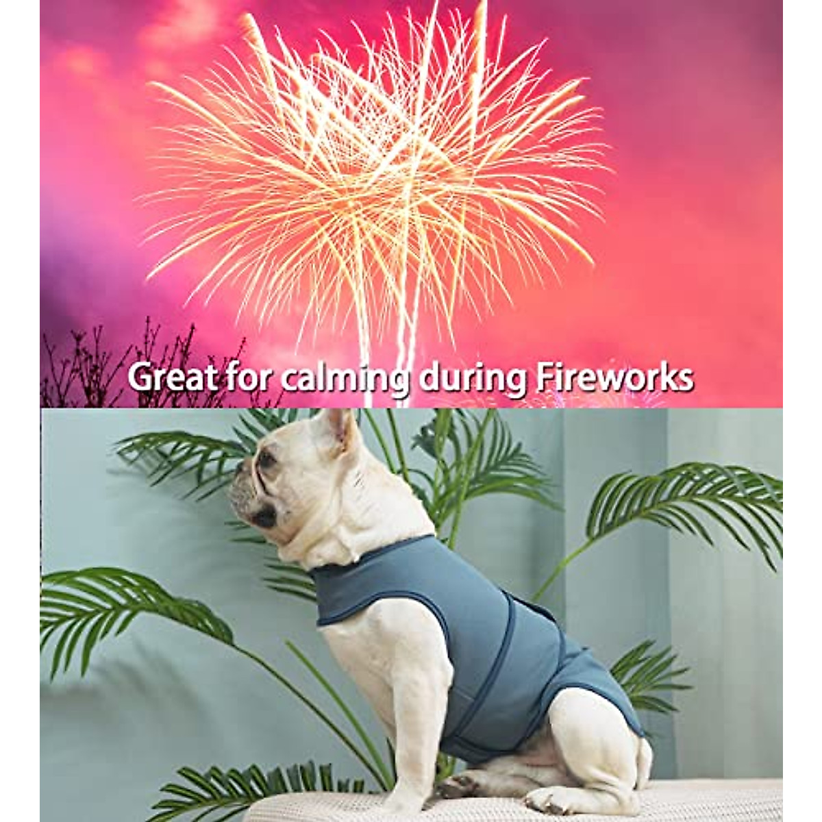 SyChien Dog Anxiety Jacket Calming Relief Shirt,Calming Vest Coat for Extra Large boy Girl Dogs,Deep Blue XL