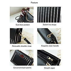 zhongningyifeng Crossbody Bag Shoulder Bag for Women Leather Small Purses Handbags Fashion With Chain Strap (plaid pink)