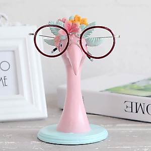 WAWICE Fun Eyeglass Holder Display Stands - Home Office Decorative Glasses Accessories (Pink Flamingo)