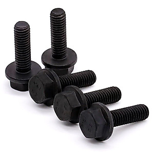 Glvaner M6-1.0 x 16mm (25 pcs) Alloy Steel Flanged Washer Head Hex Bolts, Extra-Large Washer Head, 10.9 Grade Black Oxide Finish GB5789 Full Thread