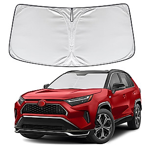 KAYZT Windshield Sun Shade for Toyota RAV4 2019-2025 RAV-4 Foldable Sunshade SUV Front Window Custom Fit Accessories