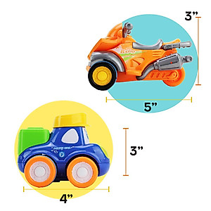 Boley Buddy Mini Toy Cars, Model One - 4 Piece Friction Powered Small Race Car Toys Play Set for Kids and Toddlers