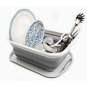 SAMMART Collapsible Dish Drainer (Grey, 1)