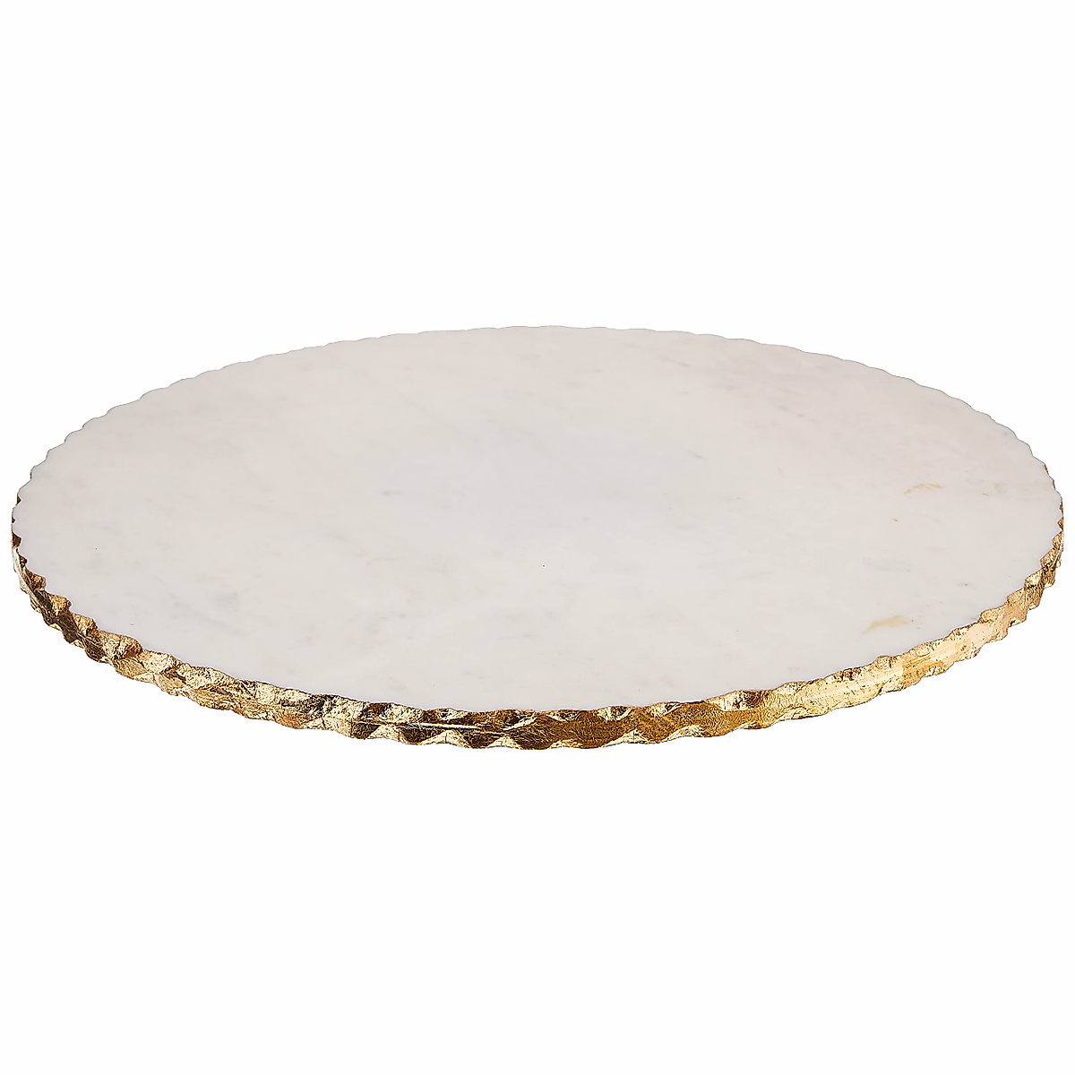 Mud Pie 41140011 Marble Lazy Susan White, 16" dia