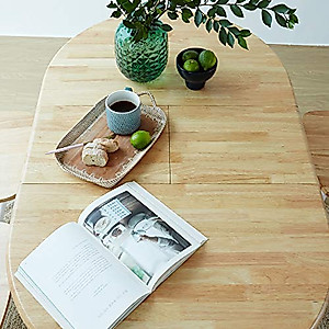 Livinia Tapas Expandable Dining Table, Solid Top Extending Table Rise 40.9" to 53.1", Modern Kitchen Table, Leisure Desk for Kitchen Dining Living Room Apartment (Natural)