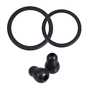 Healvian 2 Sets Accessories Ear Plugs Silicone Replacement Earplugs Ear Tips Replacement Earpiece Replacement Large Diaphragm Cover Adult Diaphragm Earbuds Skull PVC