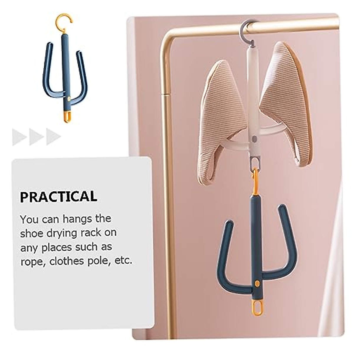 Swivel Hook Hanger Small Drying Rack Multi Purpose Hanger Swivel Hooks Small Clothes Drying Rack Shoe Racks Shoes Hanger Slipper Drying Racks Shoe Hook abs rotatable to Rotate