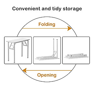 Need Office Computer Desk - 47.2L Sturdy and Heavy Duty Folding Laptop Table,Writing Table/Home Office Desk/Sewing Table,No Assembly Required,White AC5DW(120 * 60)