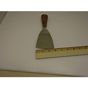 Dexter 3 inch High Carbon Steel Scraper Forged Semi Flex Angled Blade Full Tang with Triple brass rivets 525-3F Wood Handle