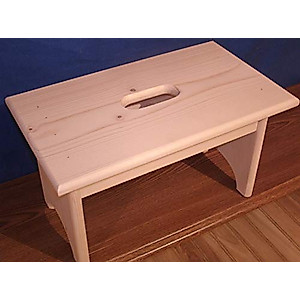 handmade 7 1/2" wooden step stool with hand hole wooden step stool handmade step stool rustic wooden step stool childrens step stool unfinished wooden step stool