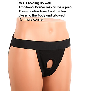 hilariouslove Strap on Harness Underwear, Strapon Harness Underpants for Strap On Underwears Strapless Panties for Men Women Black