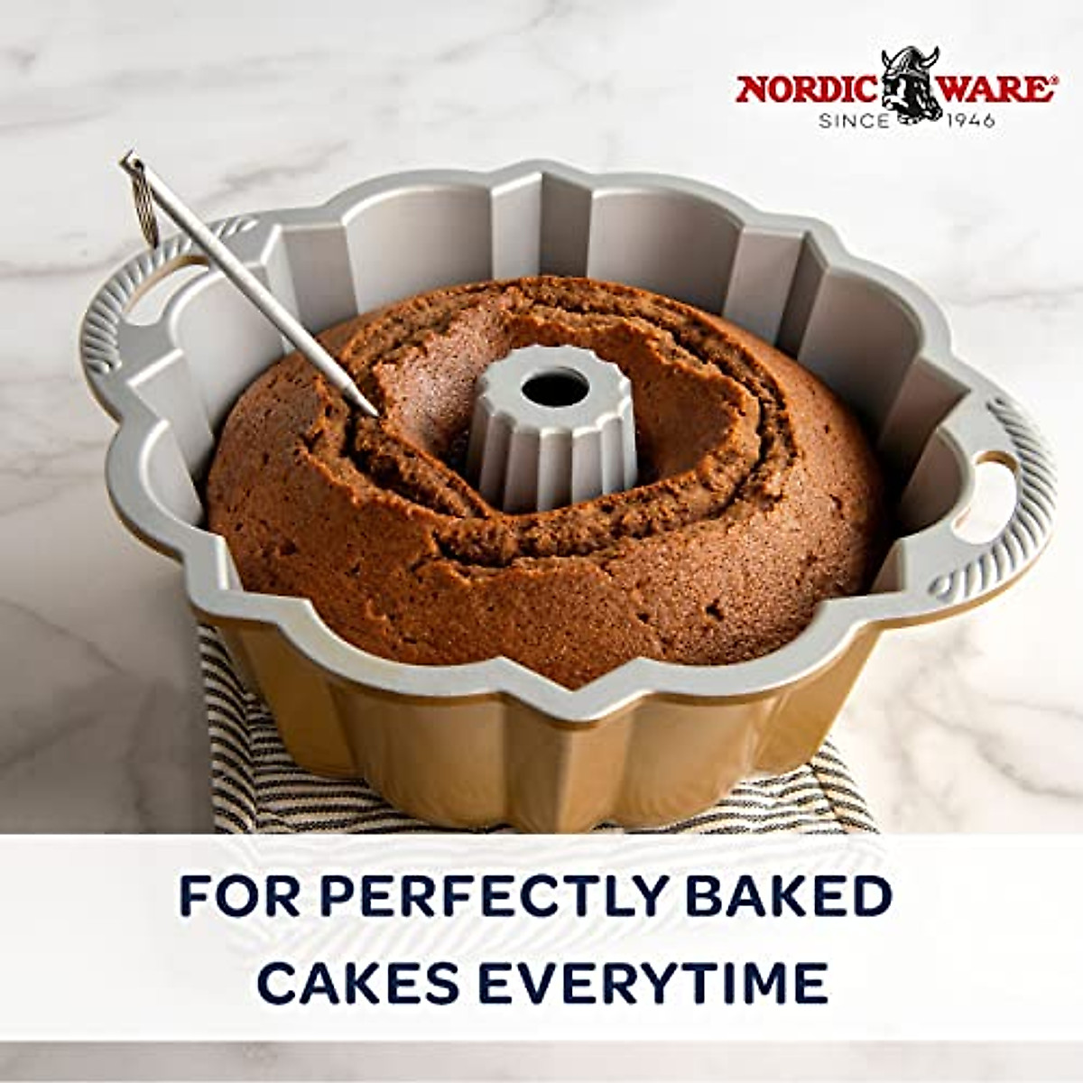 Nordic Ware Bundt Reusable Cake Thermometer, Silver