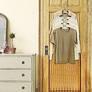 Nature Smile (4 Pack) 5 in 1 Anti Slip Metal Sweater Coat Hangers,Multi Layers T Shirt Wardrobe Clothes Rack,Heavy Duty Metal Space Saver Blouse Hanger Closet Storage Organizer