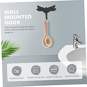 Cabilock Retro Dragonfly Shape Hook Coat Hat Key Hanger Iron Cast Craft Home Decorative Wall Hook