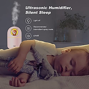 Mini Humidifiers for bedroom,Cool Mist Humidifiers,Small humidifier for Bedroom,Home, Travel Office and Plants.(300ml,pink)