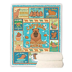 peakman Capybara Blanket Throw,Capybara Gifts Blanket for Boys Girls,Capybara Gifts for Capybara Lovers,Warm Soft Lightweight Cozy Fuzzy Plush Capybara Blanket for Bed Couch Travel 50"x 60"