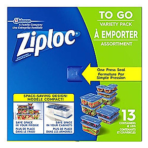 Ziploc 26 Pack To Go Disposable Rectangular Food Containers, 1.18L, Small