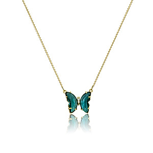 VIROMY Dainty Butterfly Pendant Necklace for Women 18K Gold filled Minimalist Cubic Zirconia Butterfly Pendant Cute Gold Chain Necklaces for Women