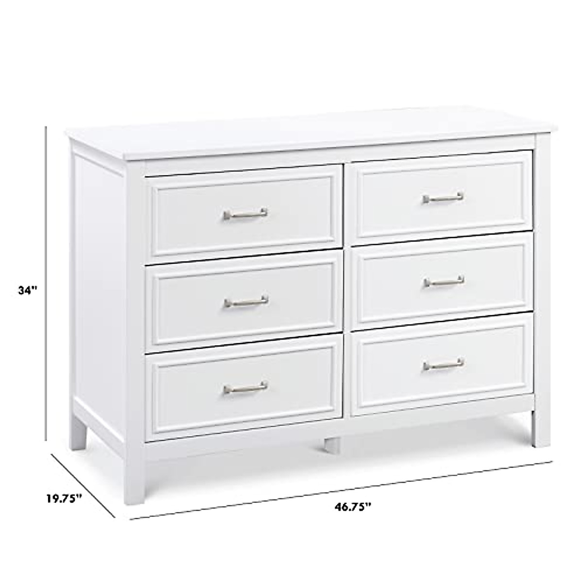DaVinci Charlie 6-Drawer Double Dresser in White