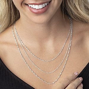Ross-Simons Italian Sterling Silver 3-Strand Singapore-Chain Necklace. 18 inches