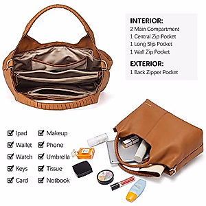 BOSTANTEN Genuine Leather Purses for Women Designer Handbags Crossbody Shoulder Bags Top Handle Satchel Brown