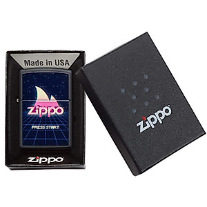 Zippo Gaming Flame Logo Design Black Matte Pocket Lighter