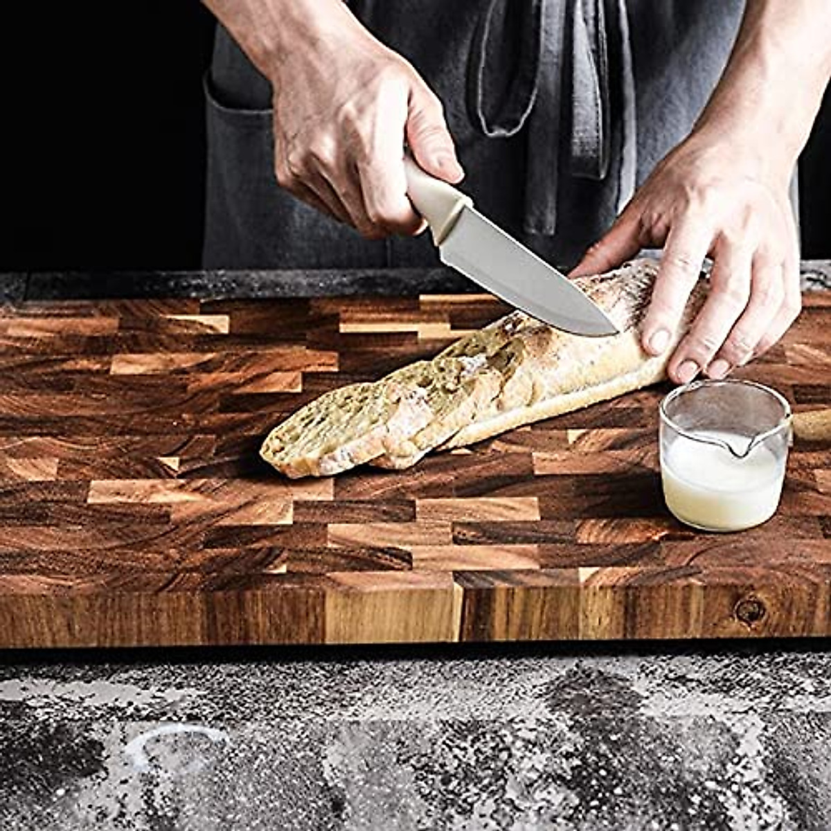 GULRUH Wood Cutting Boards for Kitchen, Wooden Cutting Board, Cutting Board for Kitchen - Extra Large, Thick Butcher Block with Juice Groove, Handles,Two Sizes (Size : Small)