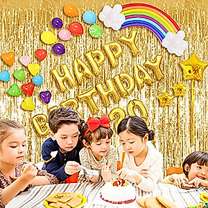 3 Pack Foil Curtains Metallic Foil Fringe Curtain for Birthday Party Photo Backdrop Wedding Event Decor (Gold)