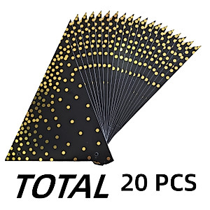 Kiorevy Black Gold 32 Feet Glittering Dots Triangle Pennant Banner Paper Triangle Flags Bunting Garland Streamer for Birthday Graduation Baby Shower Wedding Bachelorette Party Decorations Supplies
