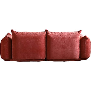 JACH Mid-Century Modern Comfy Loveseat Sofa, Chenille Couch Deep Love Seat Couches with Thick Cushion, 77" Plush Sofas Furniture for Small Spaces Living Room Bedroom Office Apartment, Red