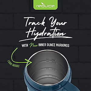 REDUCE 40 oz Stainless Steel Tumbler with Handle - Dual-Wall Vacuum Insulated Travel Mug, Sweat-Proof Lid & Reusable Straw - Keeps Drinks Cold for 24 Hrs, Fits Cupholders, Dishwasher Safe - Dark Web