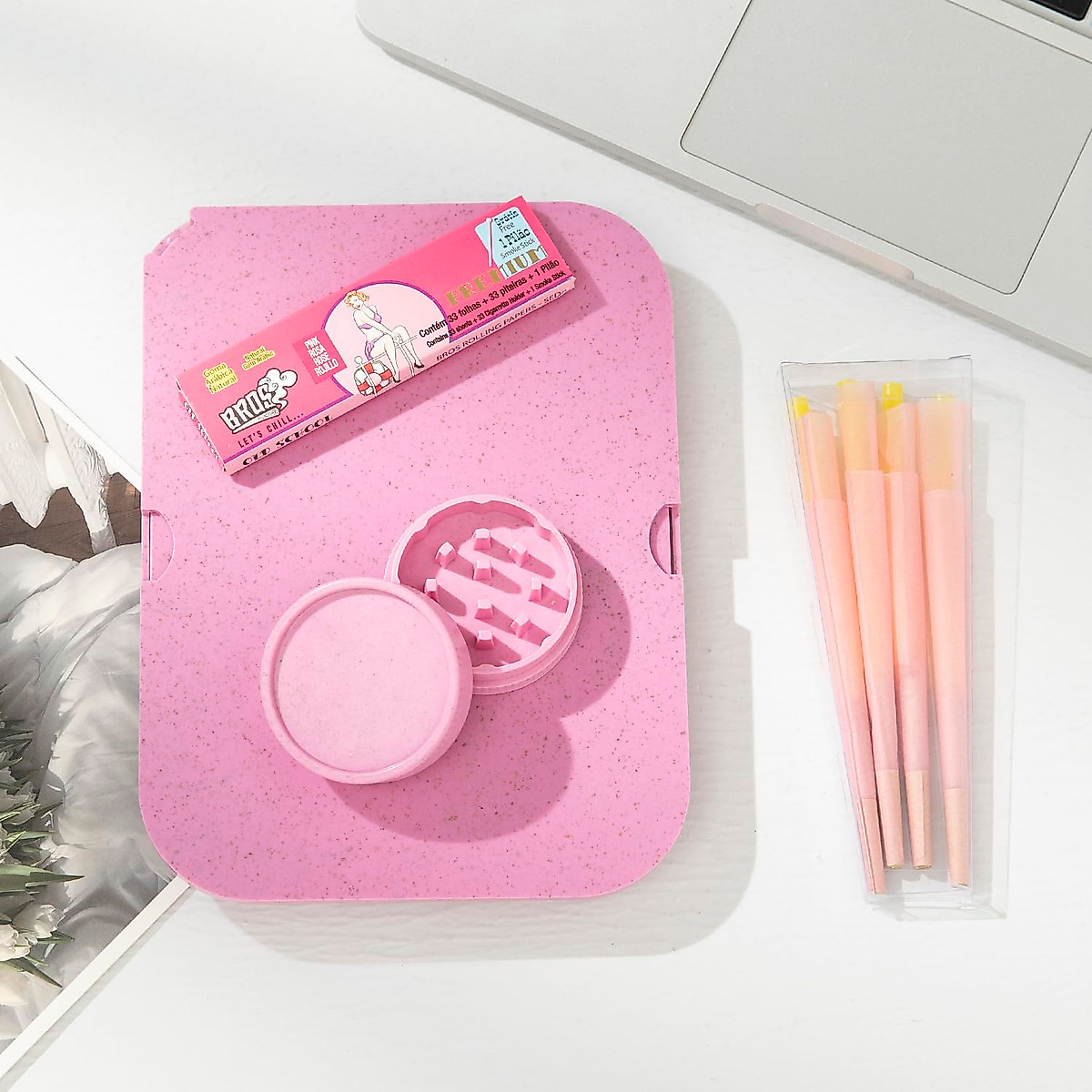 4-Pack Grinder And Tray Set, Grinder Kit and Accessories(Pink)