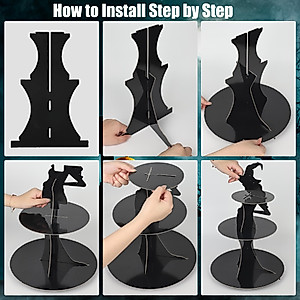 Halloween Baby Shower Cupcake Stand A Baby is Brewing Cupcake Holder 3-Tier Halloween Witch Cupcake Tower for Halloween Dessert Stand Baby Shower Birthday Party Decor