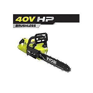 RYOBI 40-Volt HP Brushless 14 in. Electric Cordless Chainsaw (Tool Only) RY405010 (Bulk Packaged), black,yellow