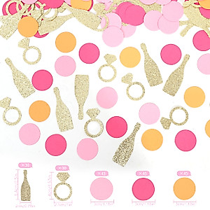 Veuve Before Vows Confetti Party Decor - Rendez Bridal Shower Photo props,Diamond Champagne Pink Rose Red Orange Round Confetti Perfect for Any Event